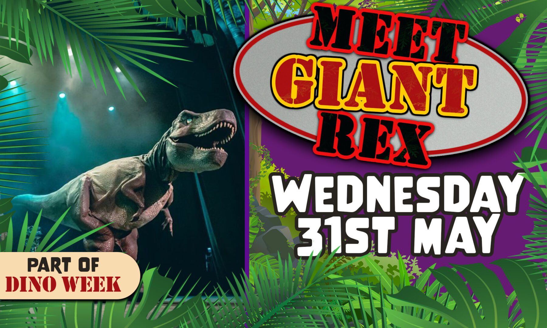 Meet Giant Rex at Woodlands on Wednesday 31st May